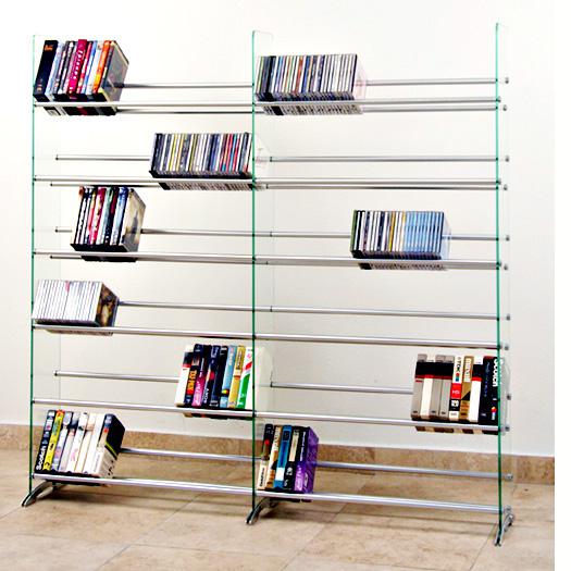 TD020S CD DVD Rack Glass Clear | TransDeco